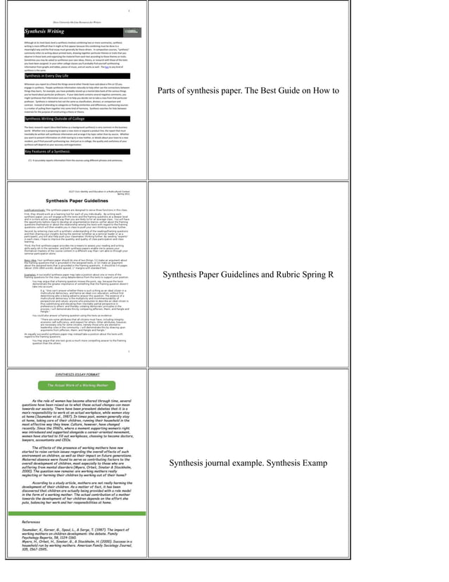 writing a synthesis paper.pdfWriting A Synthesis Paper | PDF