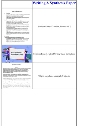 writing a synthesis paper.pdfWriting A Synthesis Paper | PDF