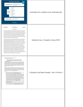 writing a synthesis paper.pdfWriting A Synthesis Paper | PDF