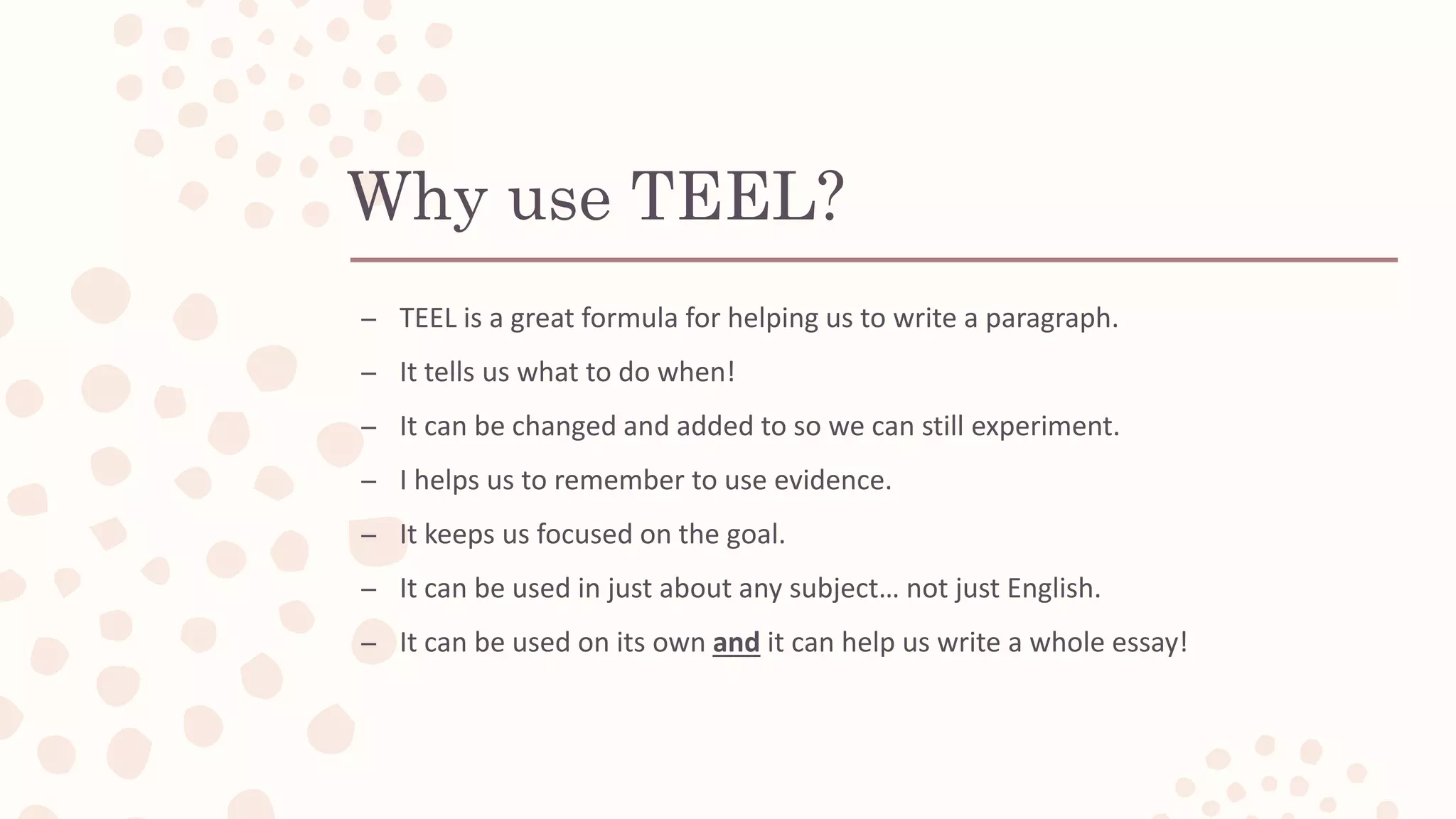 Writing a teel paragraph for beginners | PPTX