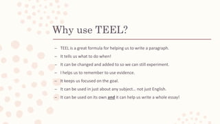 Writing a teel paragraph for beginners | PPTX