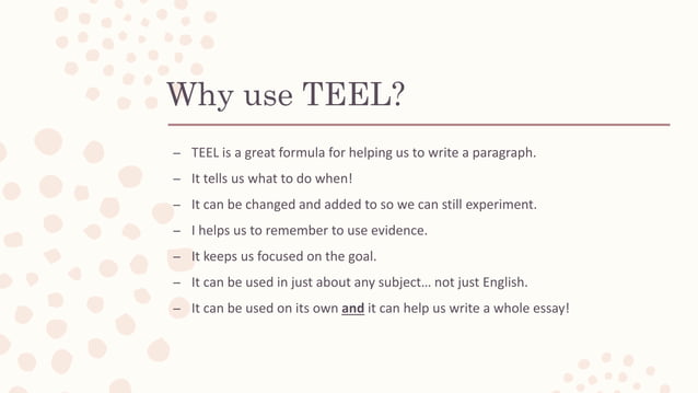 Writing a teel paragraph for beginners | PPTX