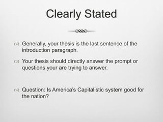 Writing an Effective Thesis | PPT