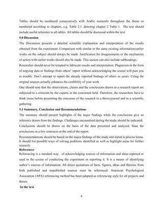 Writing a thesis report | DOC