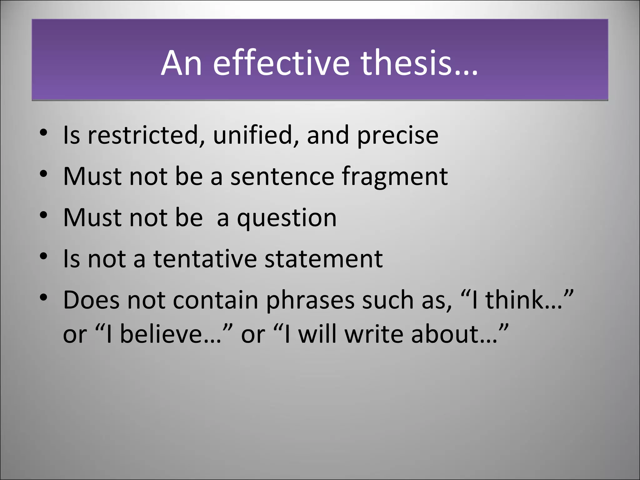 Writing a thesis_statement | PPT