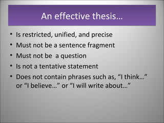 Writing a thesis_statement | PPT