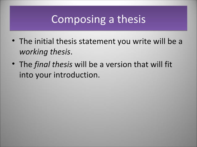 Writing a thesis_statement | PPT