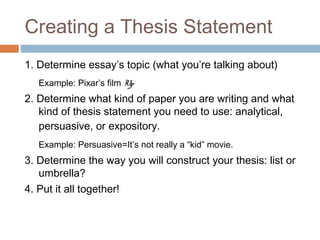 Essay Writing: Thesis statement | PPT