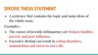 Writing a Thesis Statement | PDF