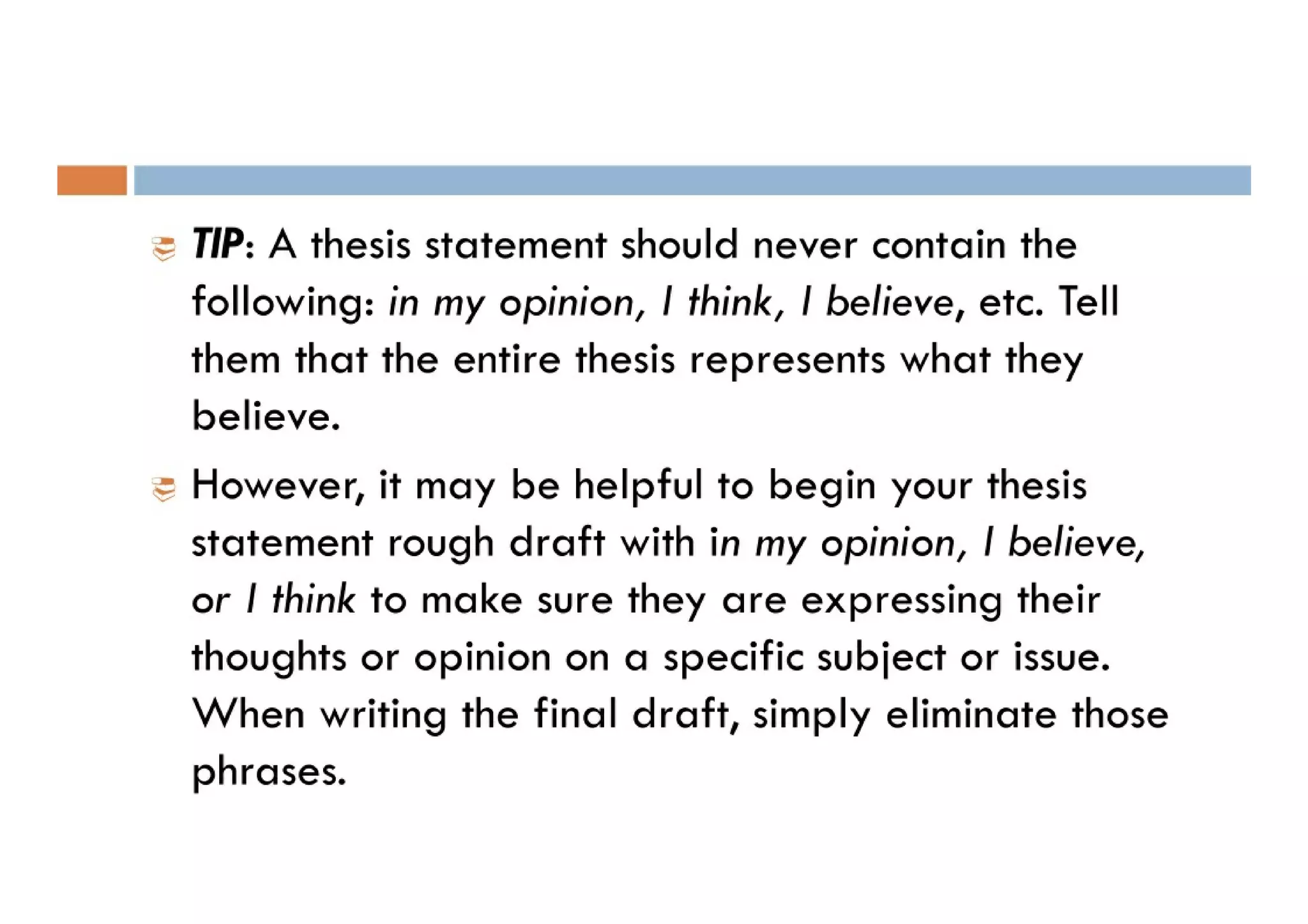Writing A Thesis Statement | PPT