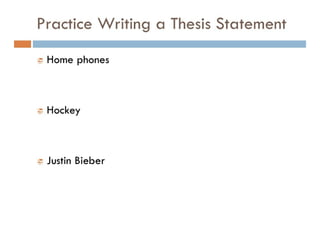 Writing A Thesis Statement | PPT