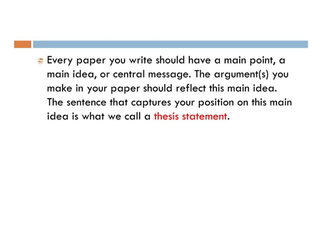Writing A Thesis Statement | PPT