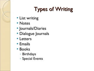 Writing at home presentation | PPT