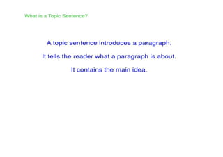 Writing A Topic Sentence | PDF