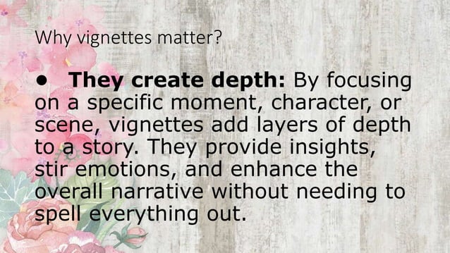 Vignette is a Snapshot. How to Write a Vignette and .pptx