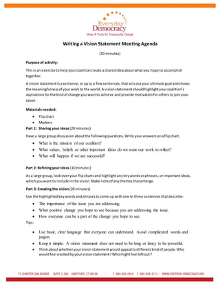 Writing a Vision Statement Meeting Agenda | DOCX