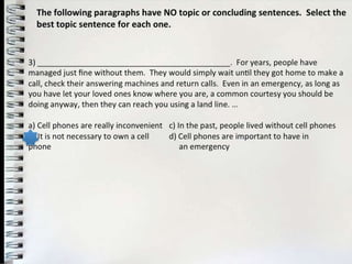 Writing a Well-Structured Paragraph | PPT