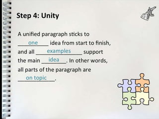Writing a Well-Structured Paragraph | PPT