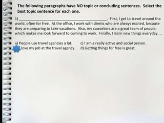 Writing a Well-Structured Paragraph | PPT