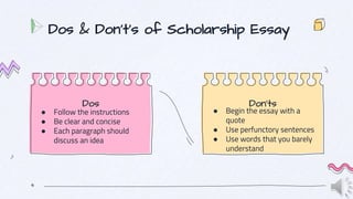 Writing A Winning College Scholarship Essay | PPTX | Student Financial ...