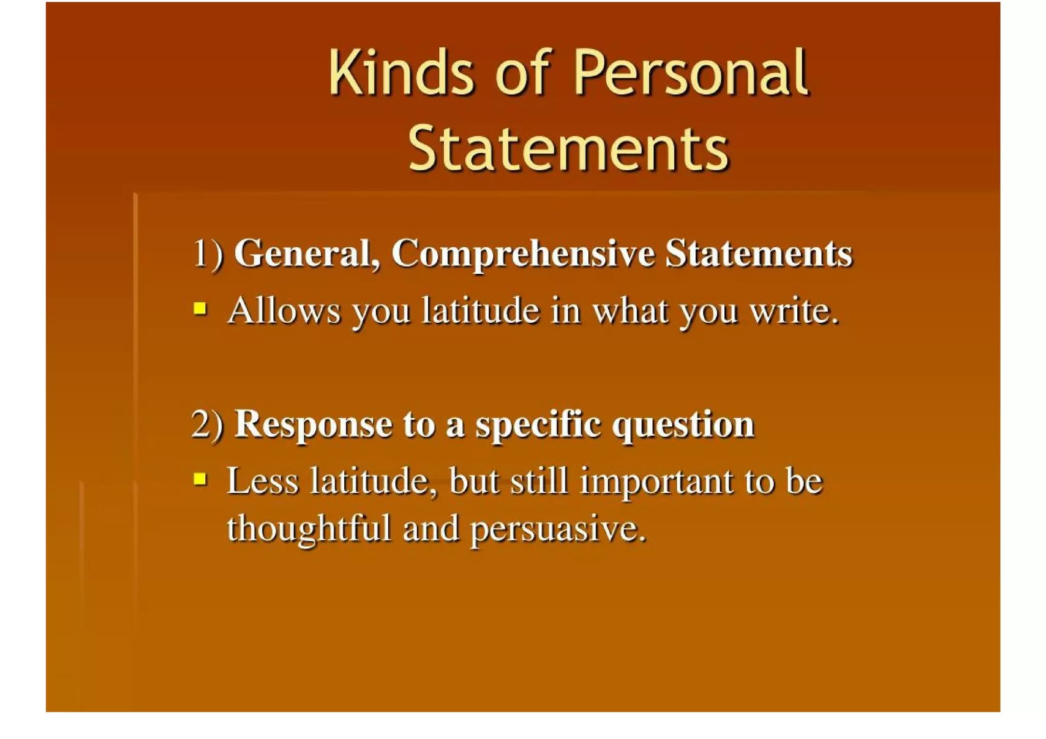 Writing A Winning Personal Statement | PDF