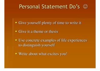 Writing A Winning Personal Statement | PDF