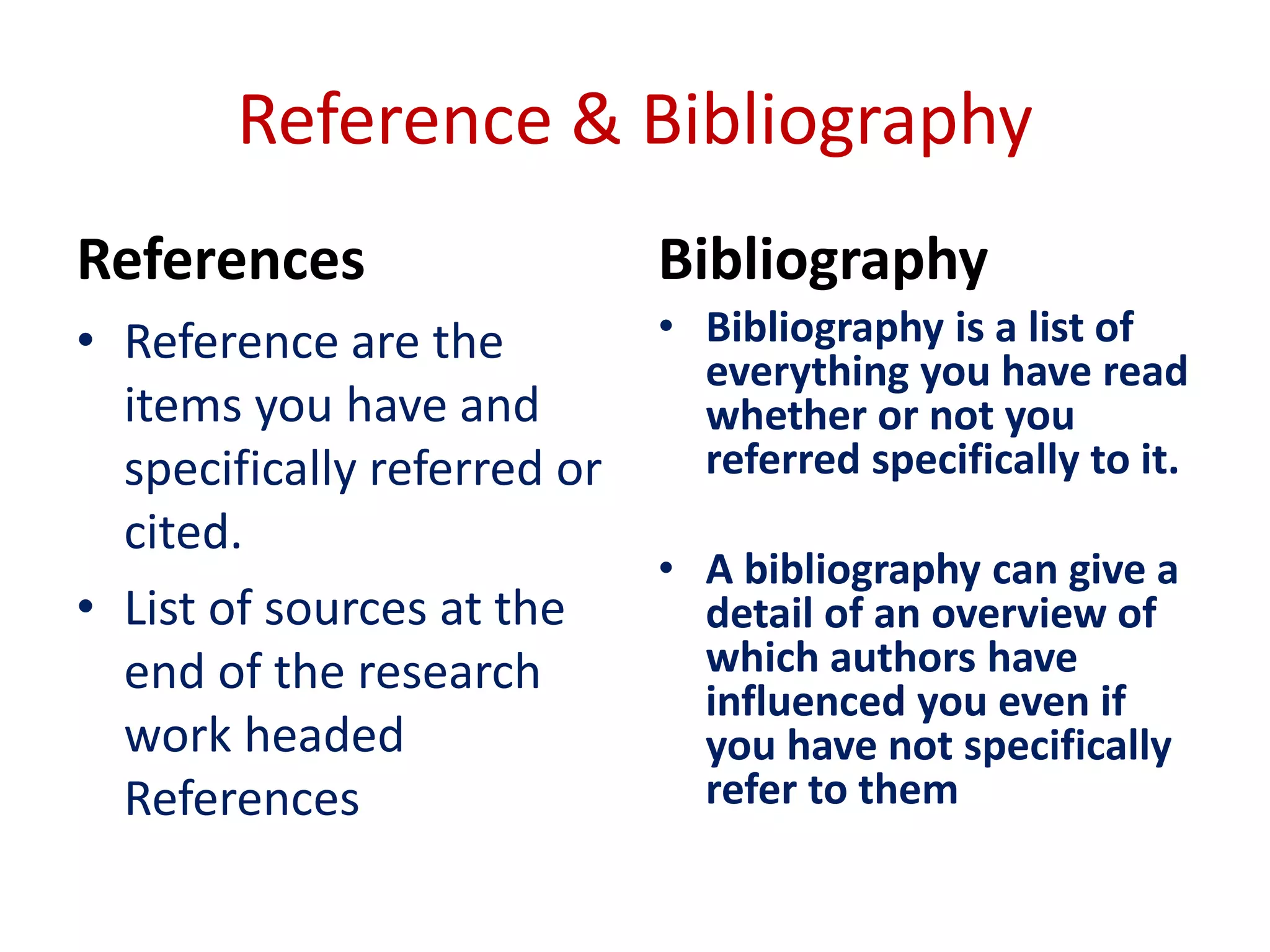 Writing a working bibliography | PPTX