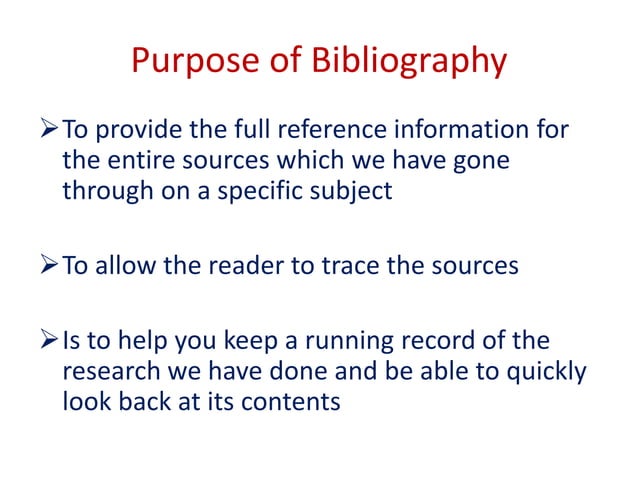 Writing a working bibliography | PPTX | Science