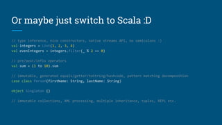 Writing beautiful code with Java 8 | PPT