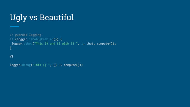 Writing beautiful code with Java 8 | PPT