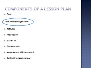 Writing behavioral objectives | PPTX
