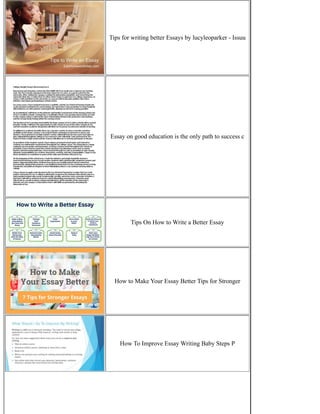 Writing Better Essays | PDF