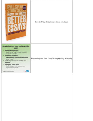Writing Better Essays | PDF | Homework and Study | Education