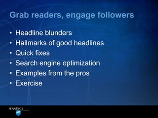 Writing Effective Headlines for Digital and Social Media | PPT