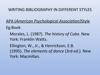 How To Write A Bibliography