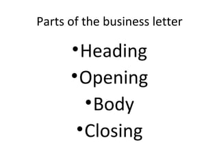 Writing Business Letters | PPT