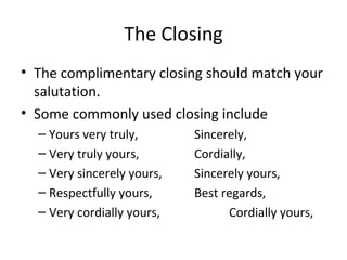 Writing Business Letters | PPT