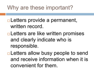 Writing business letters | PPTX