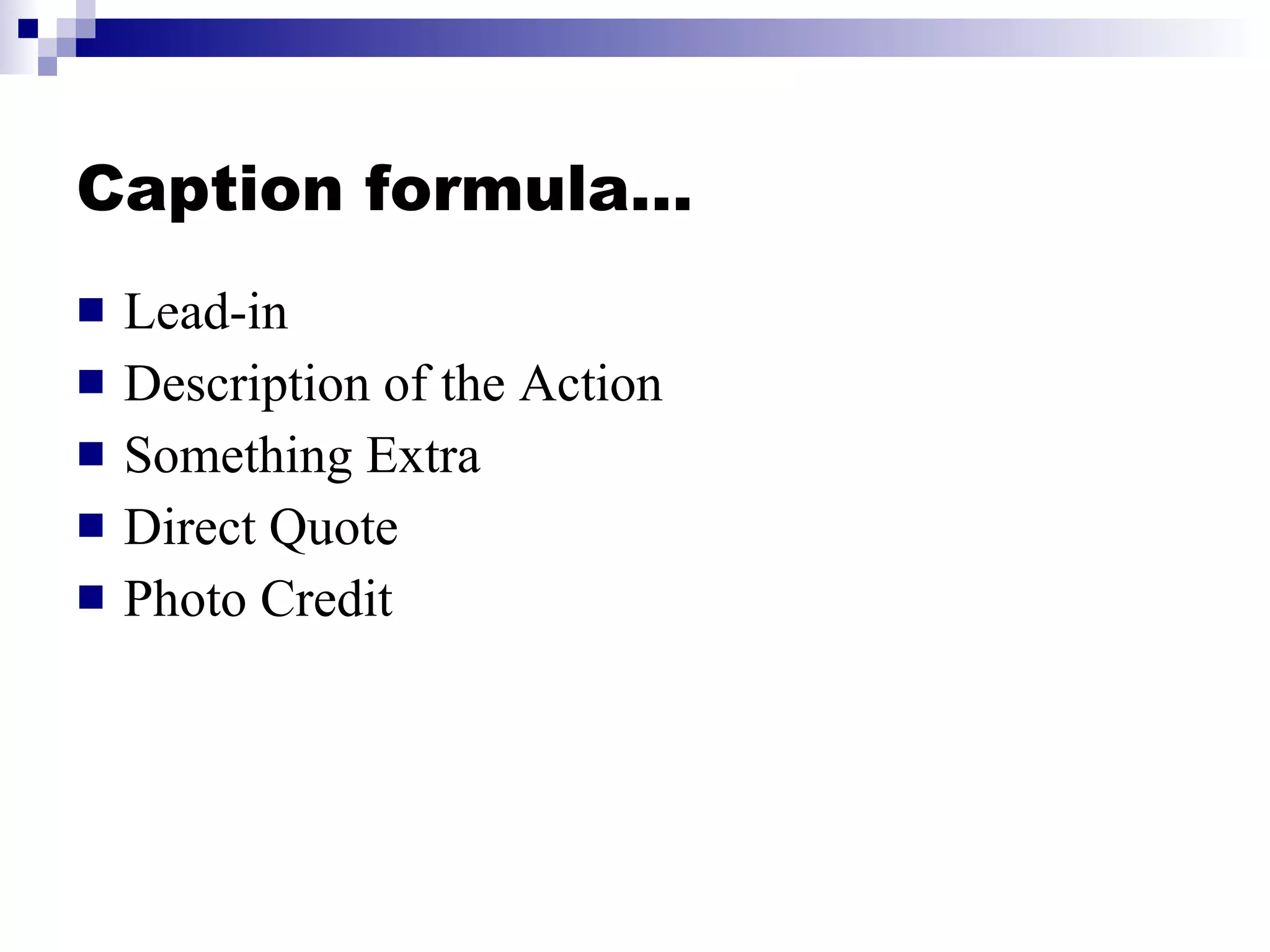 Writing captions | PPT