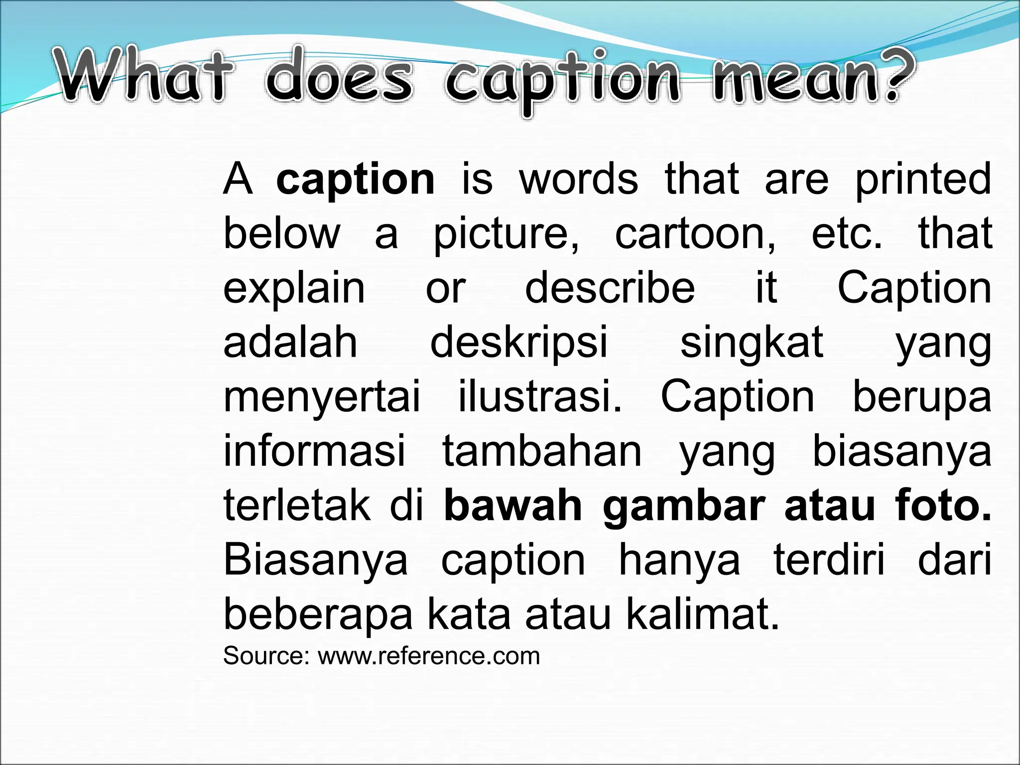writing captions.ppt