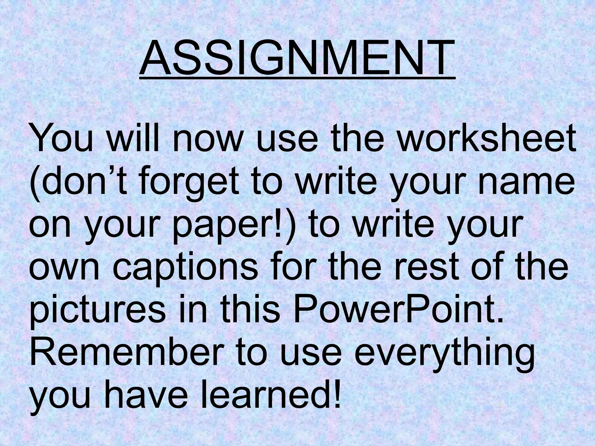 writing captions ppt and lesson class twelve | PPT
