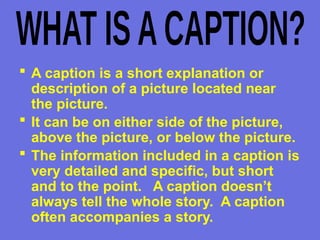 writing captions ppt and lesson class twelve | PPT