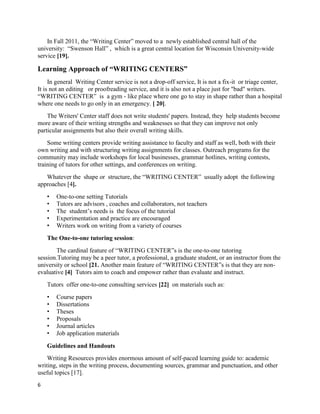 Writing centers an overview | PDF