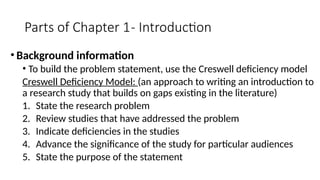 Guides and tips on How to Write Chapter one-introduction | PPTX