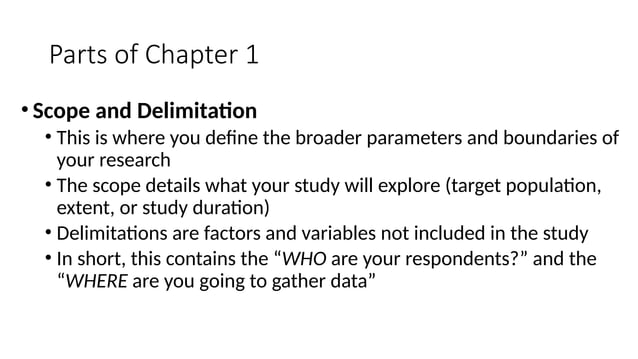 Guides and tips on How to Write Chapter one-introduction | PPT