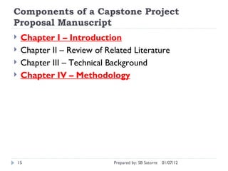 Writing Chapters 1, 2, 3 of the Capstone Project Proposal Manuscript | PPT