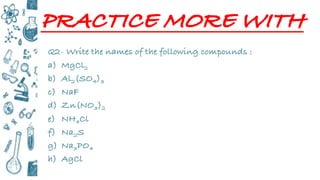 CLASS 9 CHEMISTRY CHAPTER 3 ATOMS AND MOLECULES PART 2 WRITING CHEMICAL ...