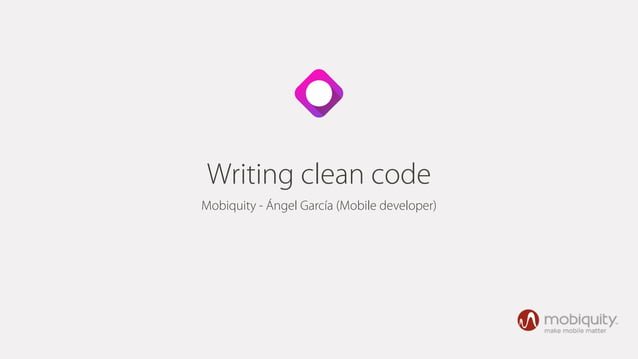 Writing clean code | PPT