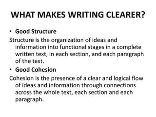 Tips for Writing clearer | PPTX