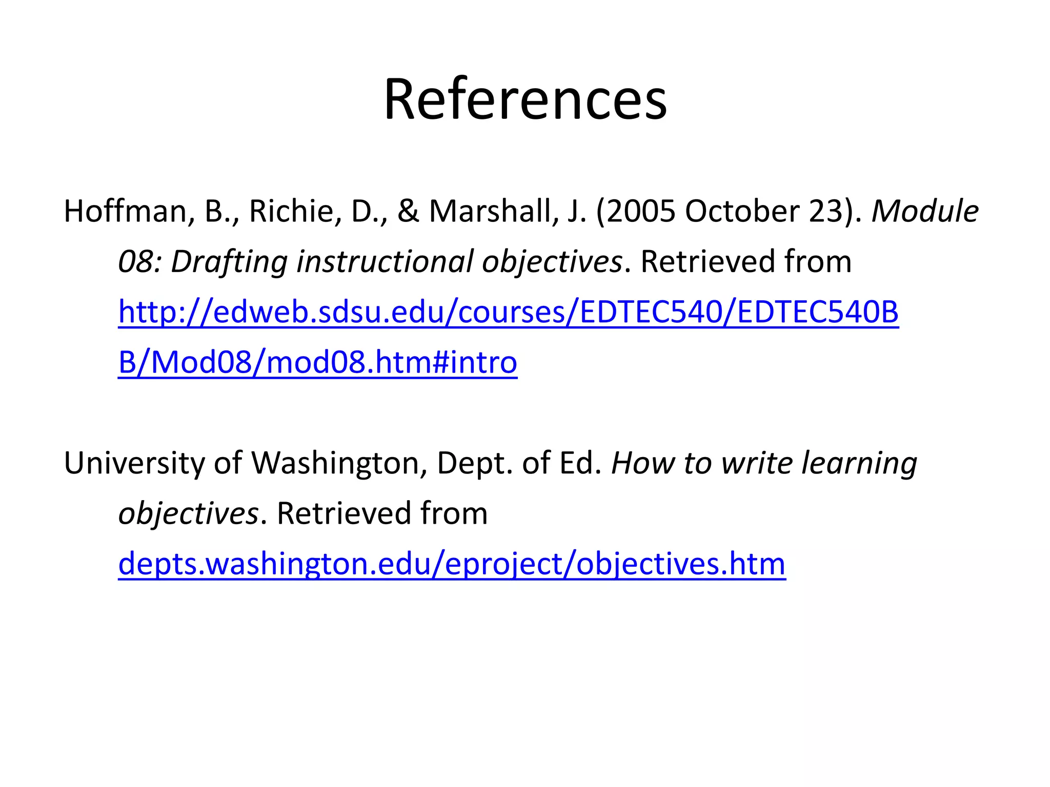 Writing clear objectives | PPTX